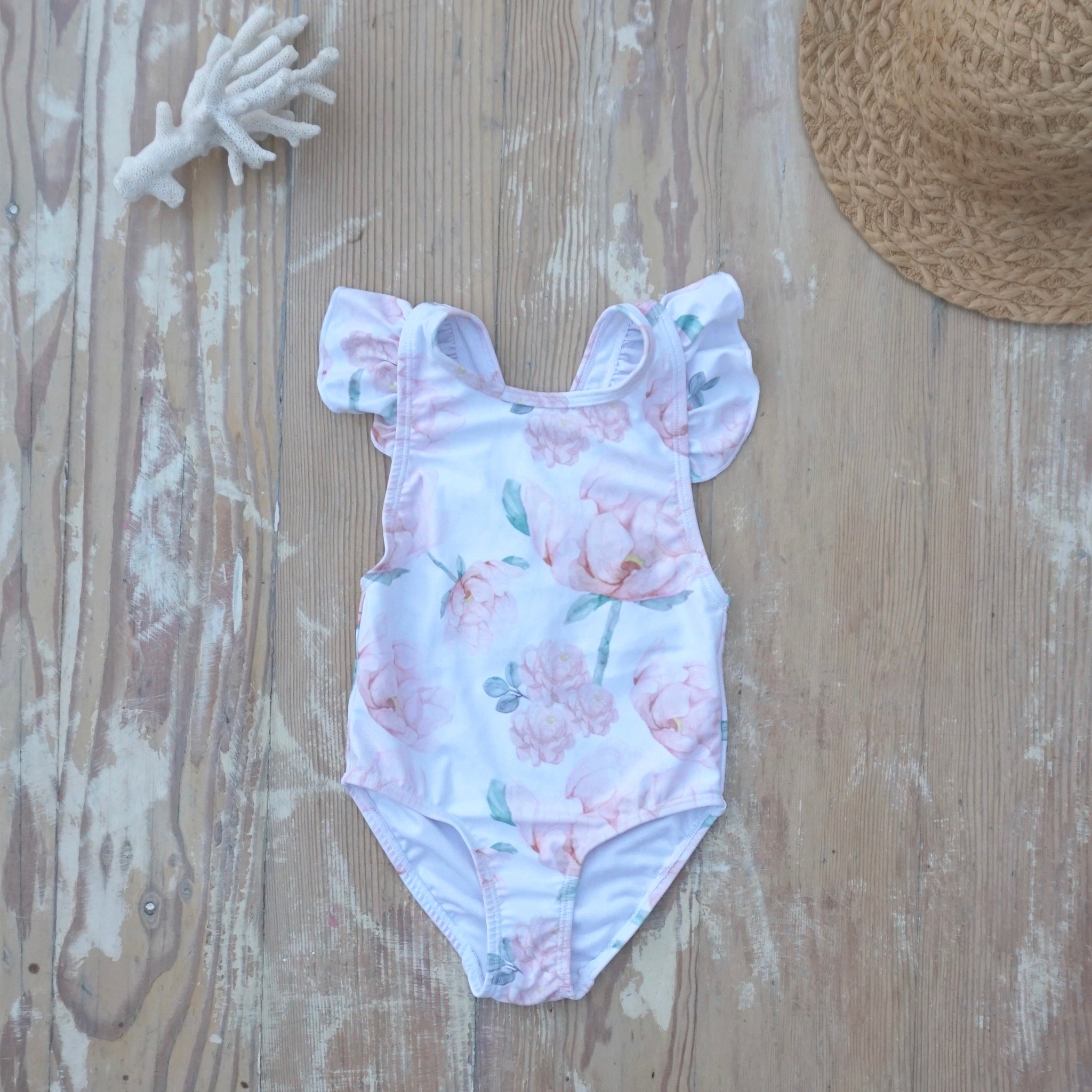"Gracie" in Sweet Peonies – willow swim